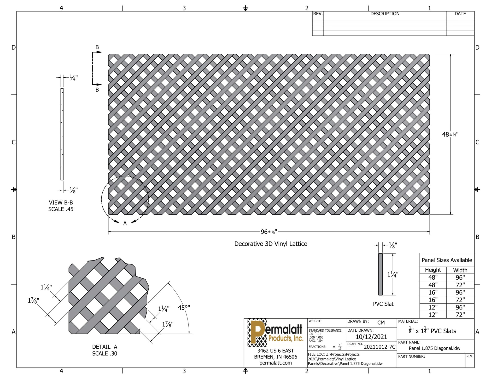 1-7/8" Diagonal 1/4In. 3D Vinyl Lattice – Decorative - Traditional ...