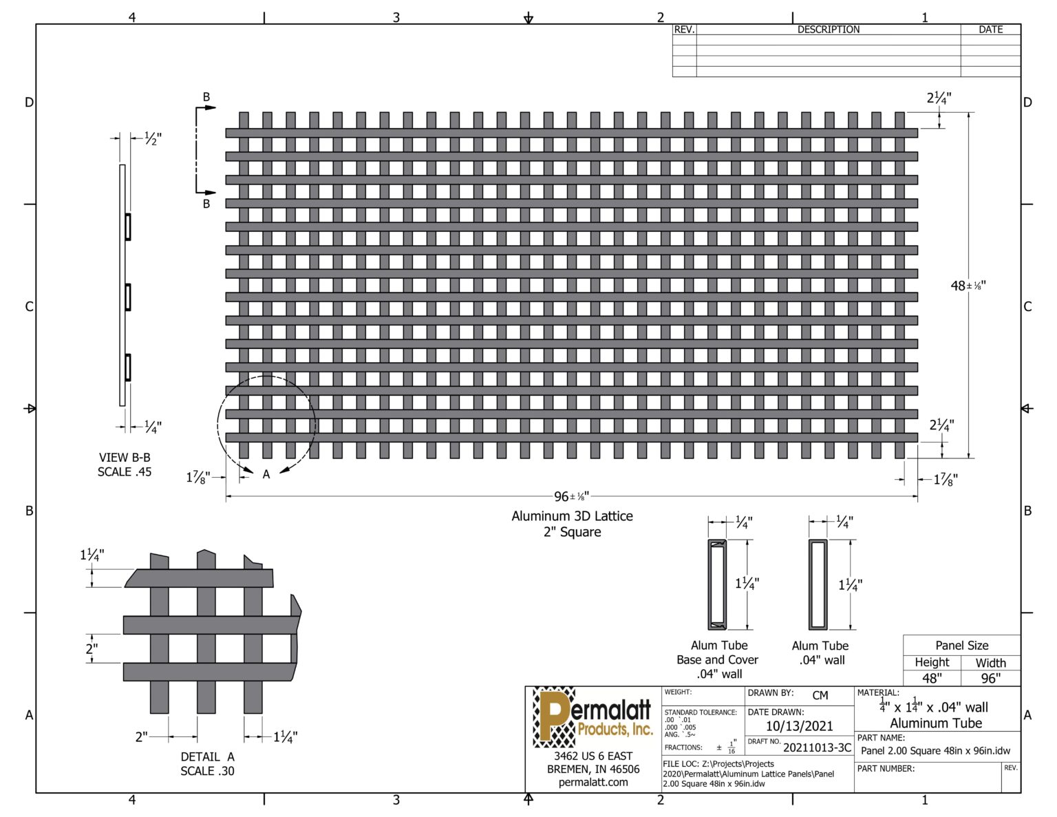 2″ Square 1/2In. 3D Aluminum Lattice - Hidden Weld - Traditional ...